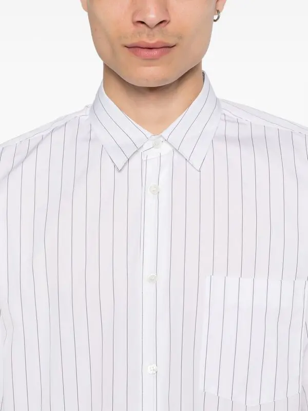 Comme Des Garçons Striped Cotton Shirt - Neutrals