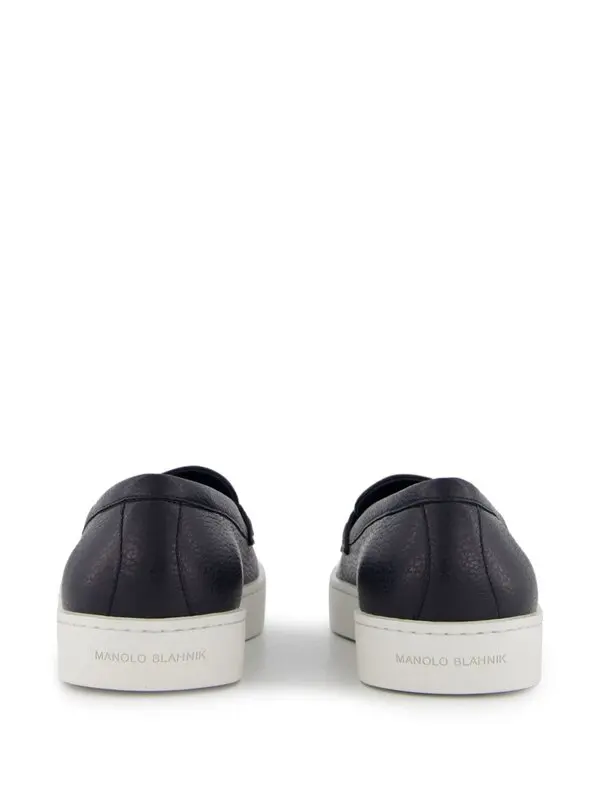 Manolo Blahnik Ellis Leather Loafers - Blue