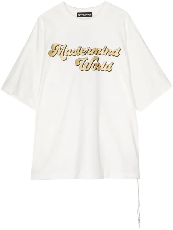MASTERMIND WORLD Glitter Skull Cotton T-shirt - White