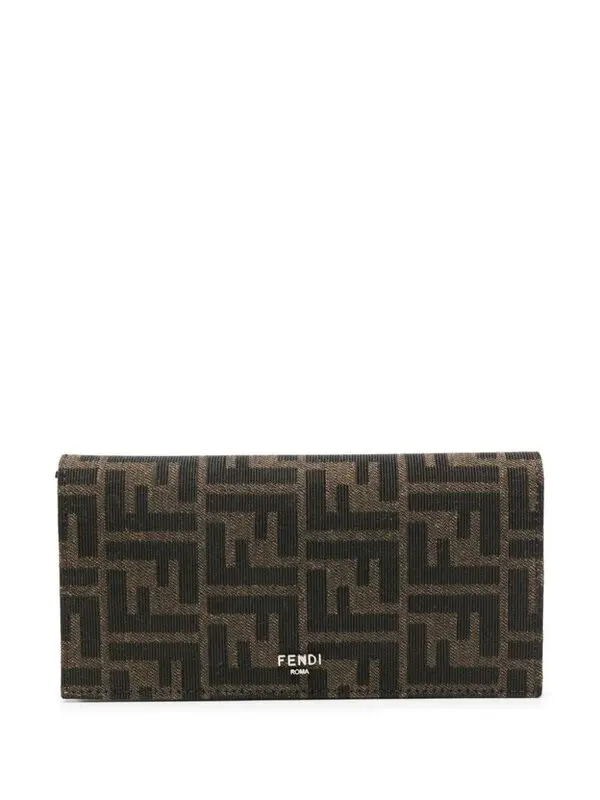 Fendi Ff-jacquard Bi-fold Wallet - Brown