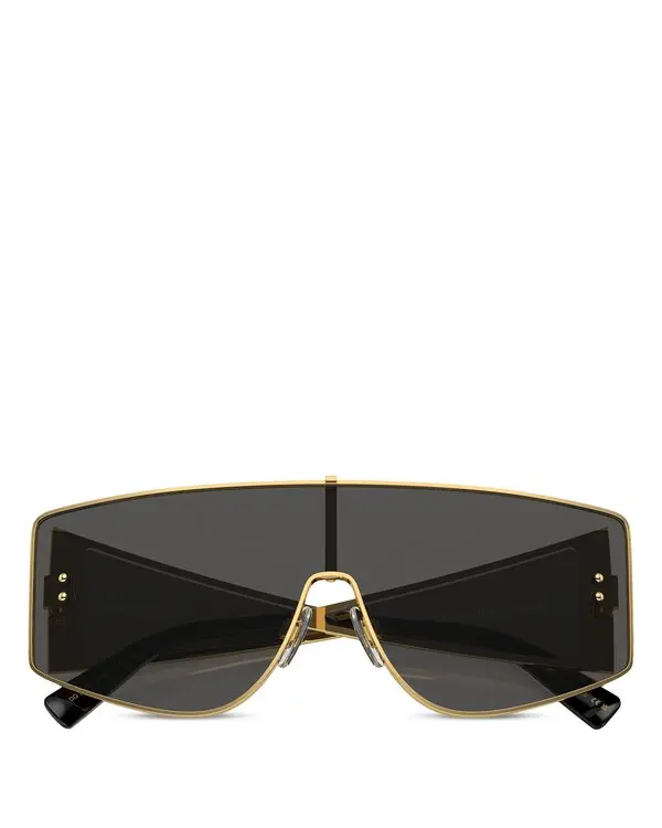 Dolce & Gabbana Rectangular Shield Sunglasses 144mm - Gold/gray Solid