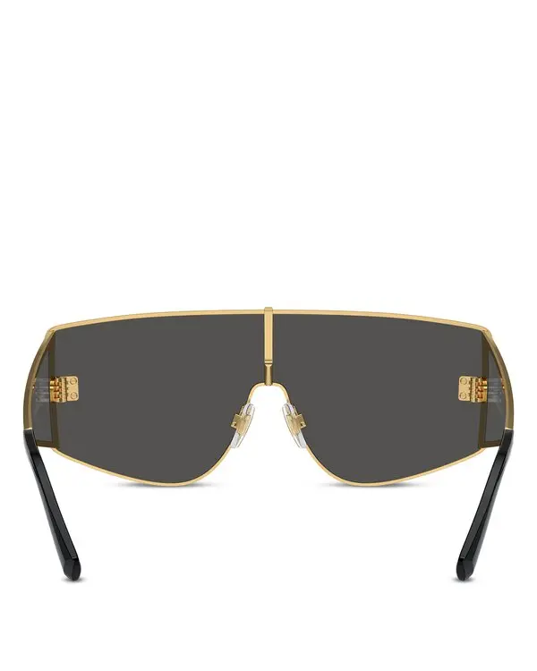 Dolce & Gabbana Rectangular Shield Sunglasses 144mm - Gold/gray Solid