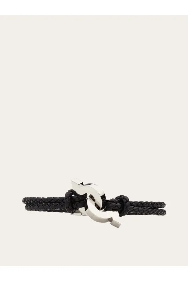 FERRAGAMO Bracelet With Intertwined Gancini - Black