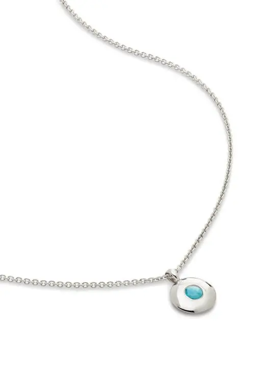 Monica Vinader December Birthstone Turquoise Pendant Necklace - Sterling Silver