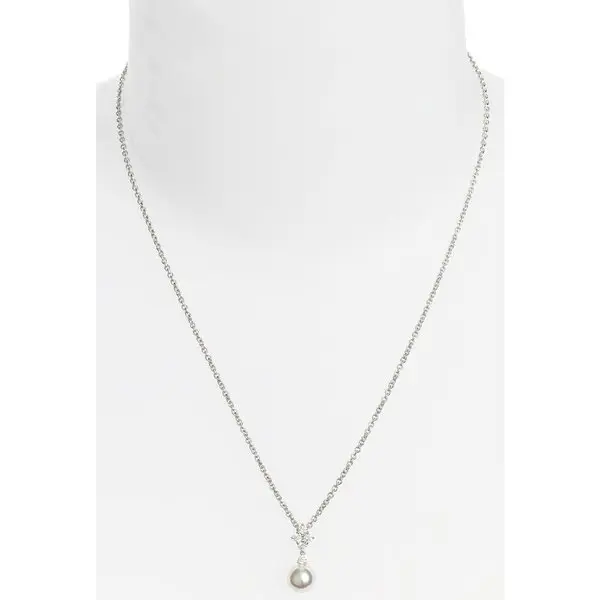 Mikimoto Akoya Cultured Pearl And Diamond Necklace - White Gold