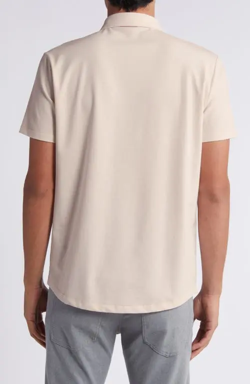 Robert Barakett Keyes Slim Fit Short Sleeve Knit Button-up Shirt