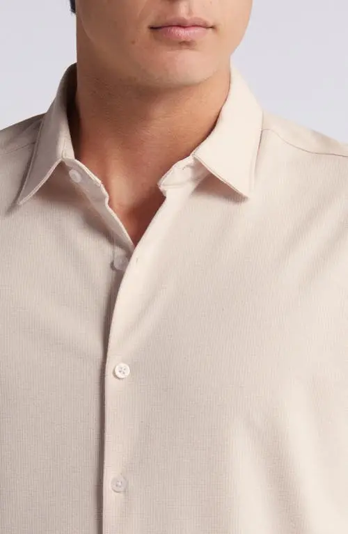 Robert Barakett Keyes Slim Fit Short Sleeve Knit Button-up Shirt