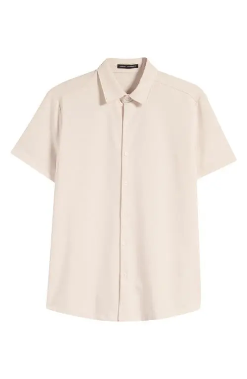 Robert Barakett Keyes Slim Fit Short Sleeve Knit Button-up Shirt