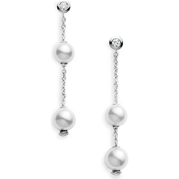 Mikimoto Pearls In Motion Akoya Cultured Pearl Earrings - White Gold