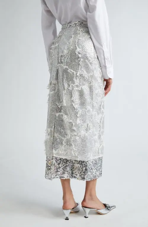 Erdem Sequin Embroidered Pencil Skirt