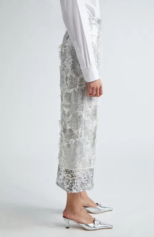 Erdem Sequin Embroidered Pencil Skirt
