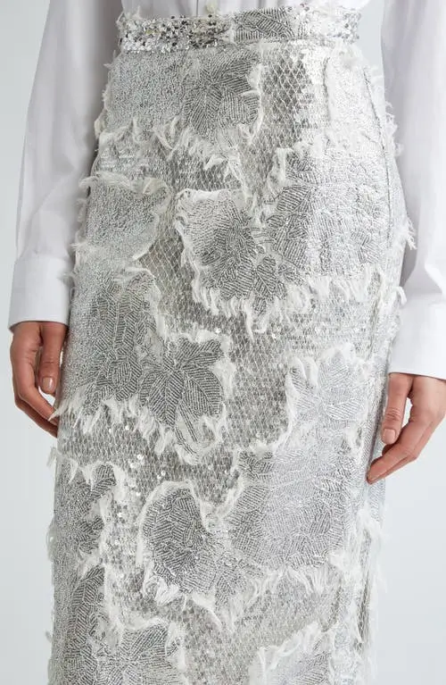 Erdem Sequin Embroidered Pencil Skirt