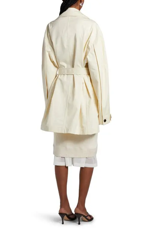 Bottega Veneta Double Breasted Cotton Twill Trench Coat