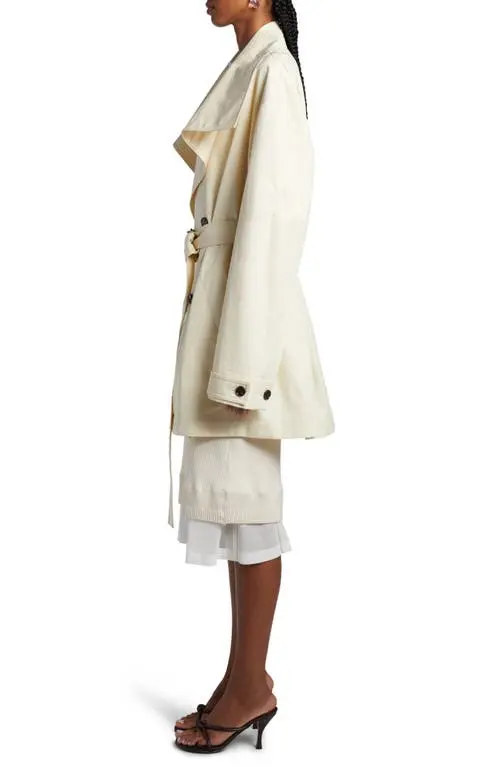 Bottega Veneta Double Breasted Cotton Twill Trench Coat