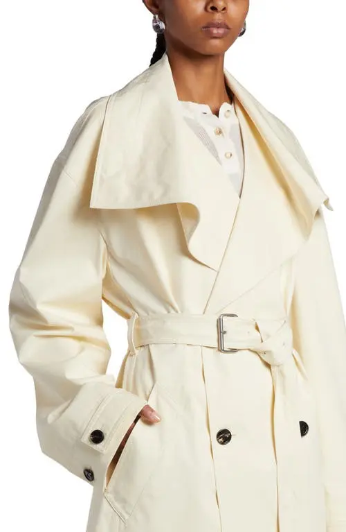 Bottega Veneta Double Breasted Cotton Twill Trench Coat