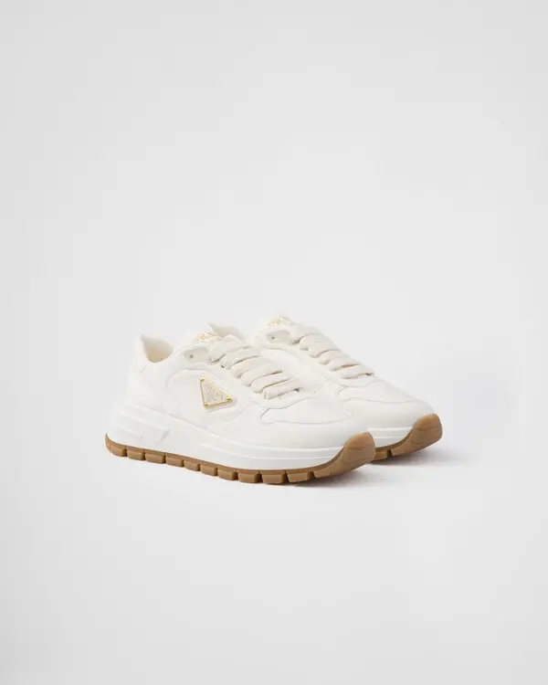 Prada Prax 01 Leather Sneakers - Neutral