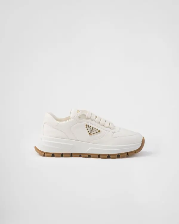 Prada Prax 01 Leather Sneakers - Neutral