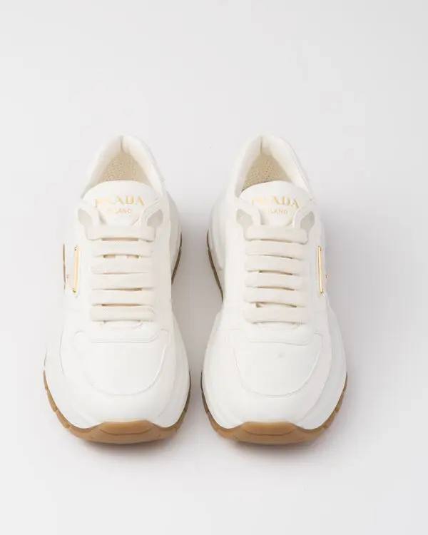 Prada Prax 01 Leather Sneakers - Neutral