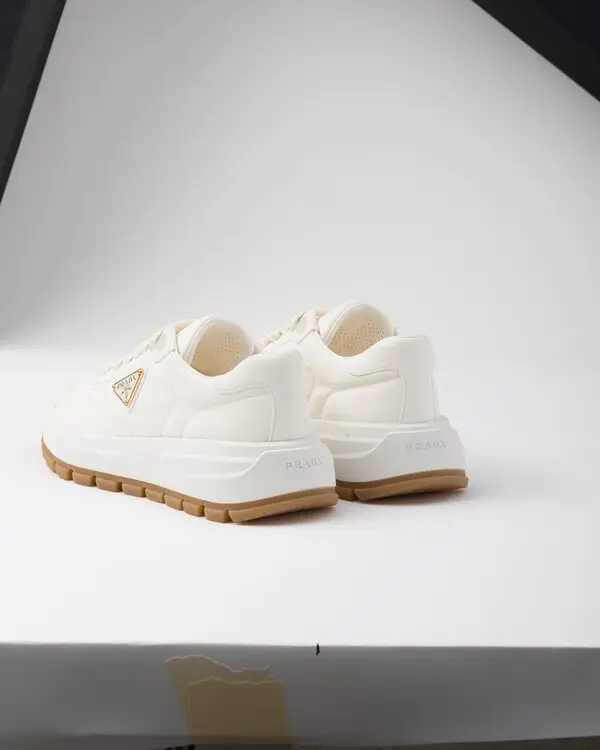 Prada Prax 01 Leather Sneakers - Neutral