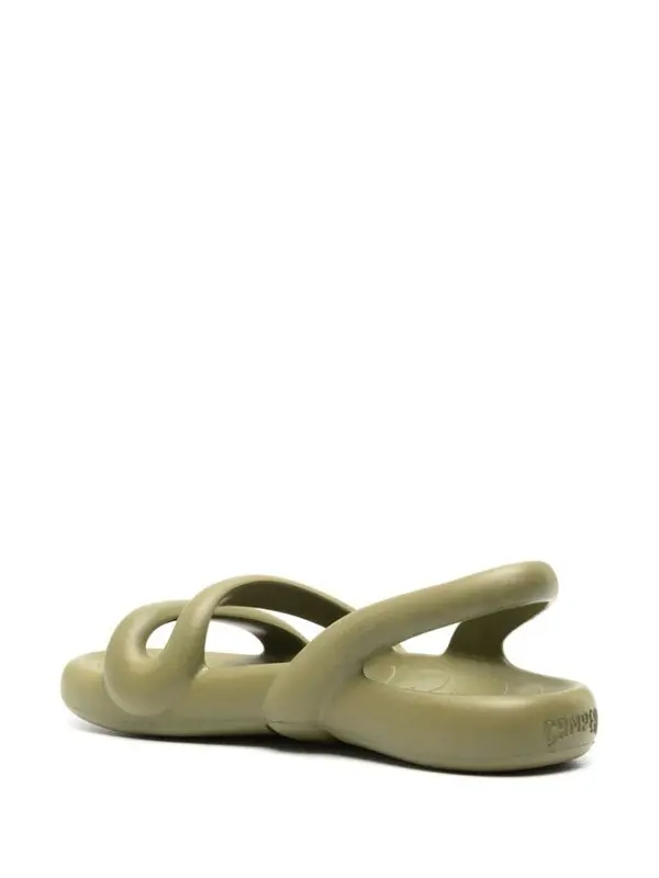Camper Kobarah Round-toe Flat Sandals - Green