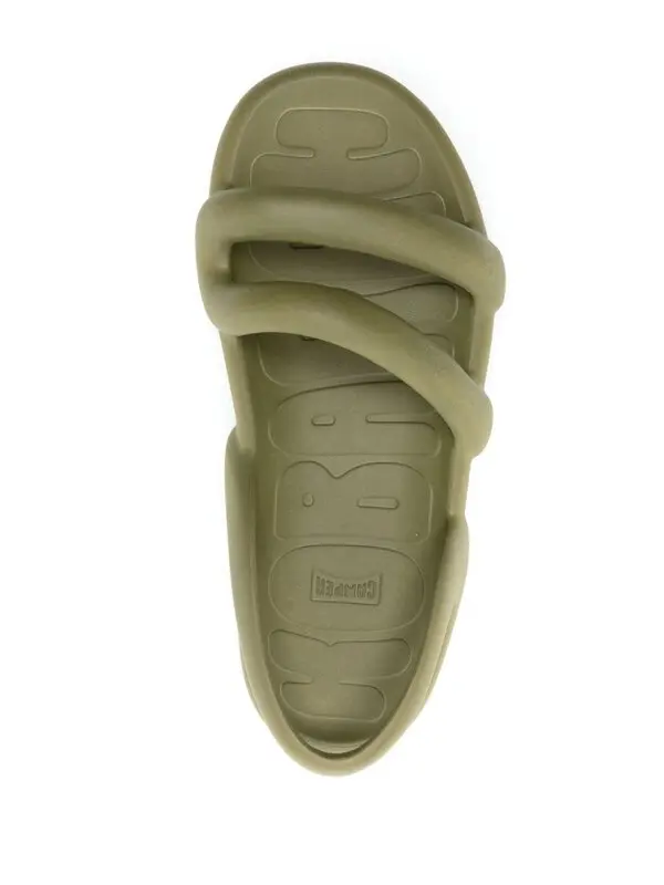Camper Kobarah Round-toe Flat Sandals - Green