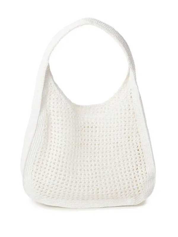 Miu Miu Crochet-Knit Handbag - White | Editorialist