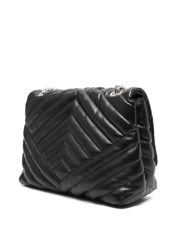 Armani Exchange Logo-plaque Quilted Shoulder Bag - Black