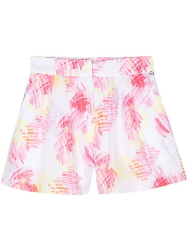Armani Exchange Abstract-print Pleated Shorts