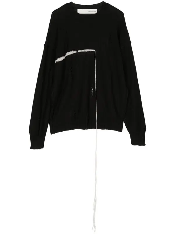 Isabel Benenato Raw-cut Detail Knit Pullover