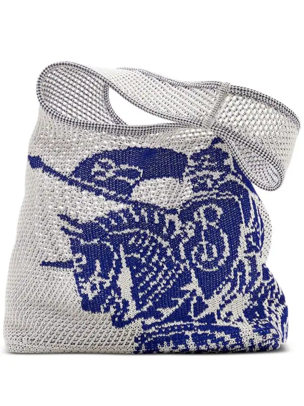Burberry Equestrian Knight Crochet-knit Tote Bag