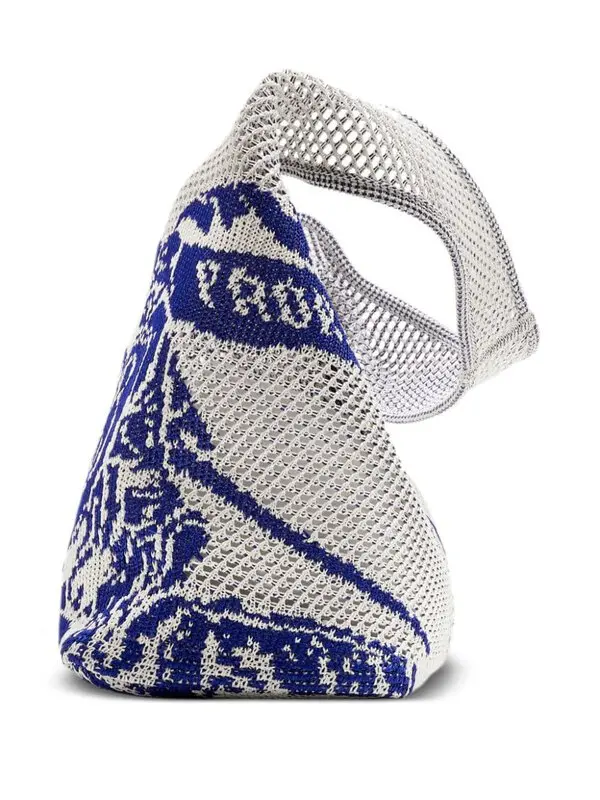 Burberry Equestrian Knight Crochet-knit Tote Bag