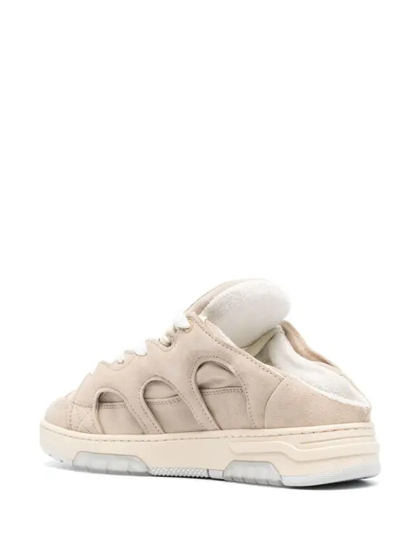 SANTHA Panelled Suede Slippers