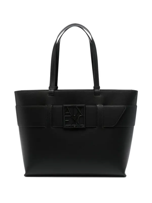 Armani Exchange Logo-plaque Tote Bag - Black