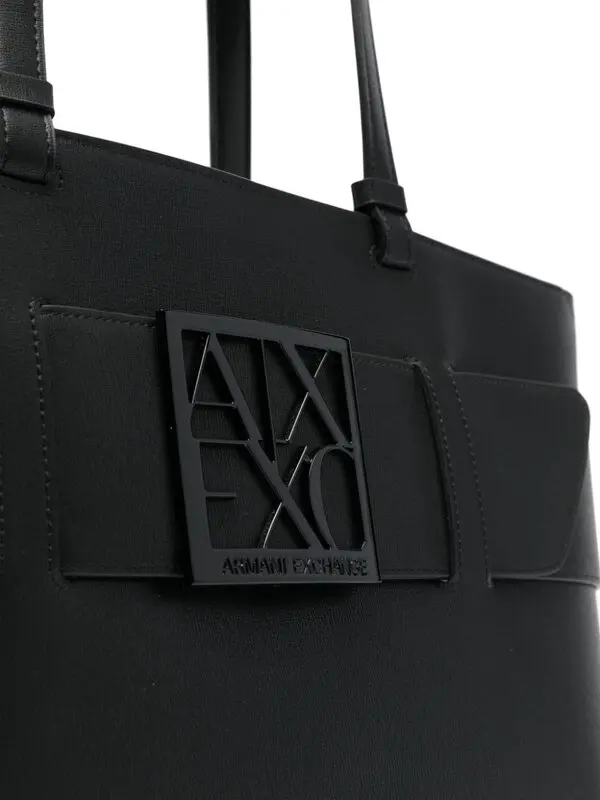 Armani Exchange Logo-plaque Tote Bag - Black