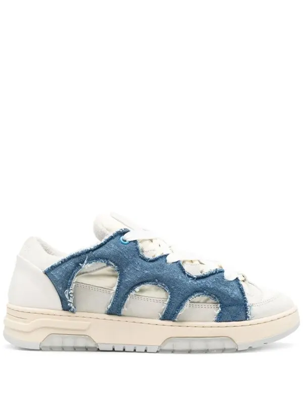 SANTHA Panelled Padded Leather Sneakers