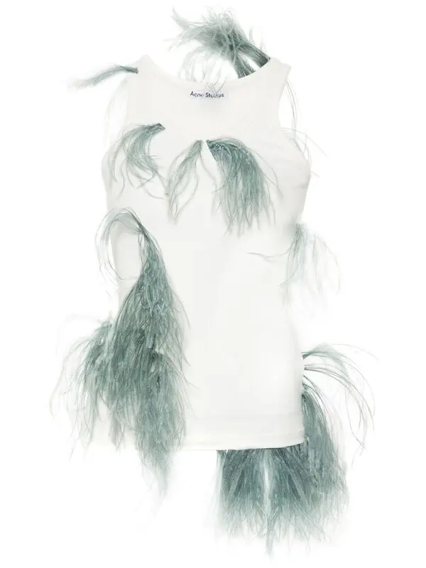 Acne Studios Feather-detailed Ribbed Tank Top