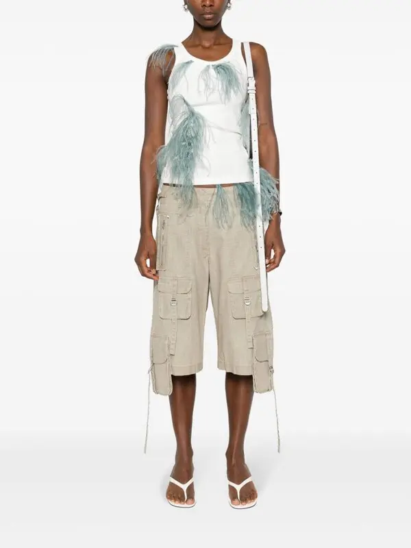 Acne Studios Feather-detailed Ribbed Tank Top