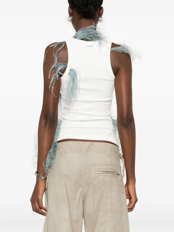 Acne Studios Feather-detailed Ribbed Tank Top