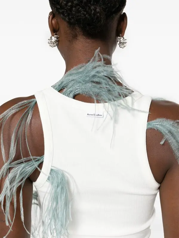 Acne Studios Feather-detailed Ribbed Tank Top