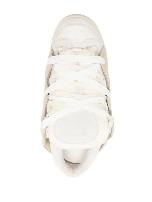 SANTHA Panelled Leather Sneakers - Neutrals