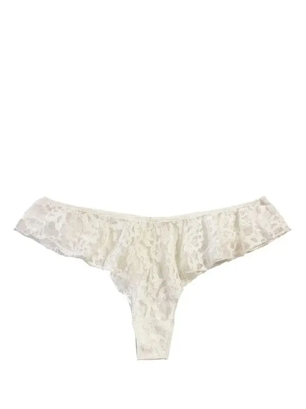Fleur Du Mal Venus Flutter Lace Panty - Neutrals