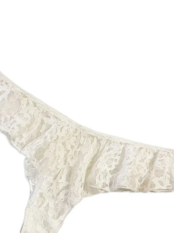 FLEUR DU MAL Venus Flutter Lace Panty - Neutrals