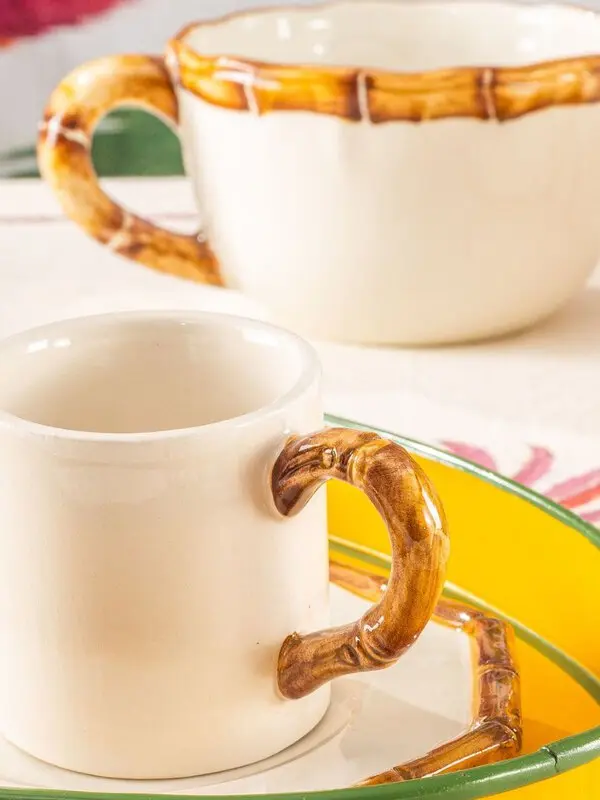 LES-OTTOMANS Bamboo Ceramic Coffee Cup