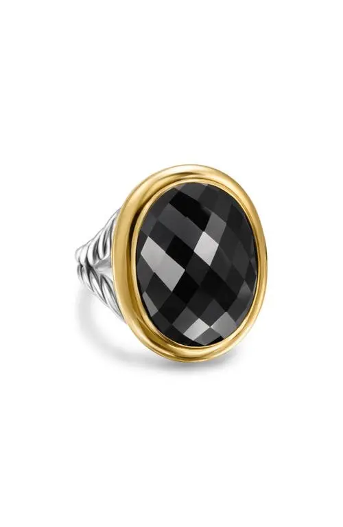 David Yurman Albion Oval Stone Ring - Sterling Silver/ Black Onyx