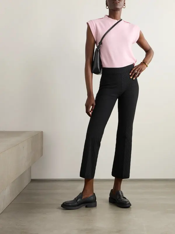 HIGH SPORT Kick It Cropped Flared Pants - Black