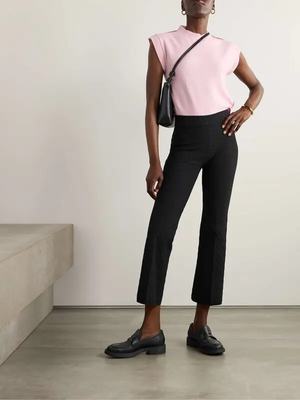 HIGH SPORT Kick It Cropped Flared Pants - Black