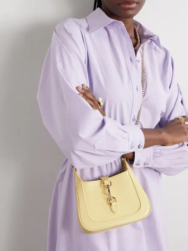 Gucci Jackie Notte Mini Crinkled Patent-Leather Shoulder Bag
