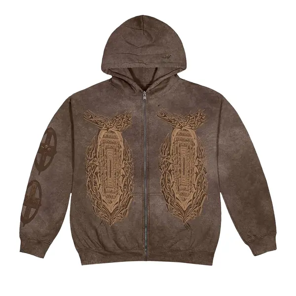 TRAVIS SCOTT God's Country Zip Hoodie - Brown