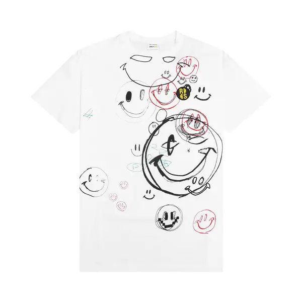 Raf Simons X Smiley Student Drawing Print T-shirt - White