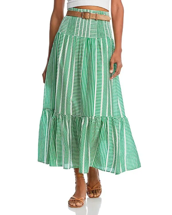 Aqua Striped Midi Skirt Exclusive